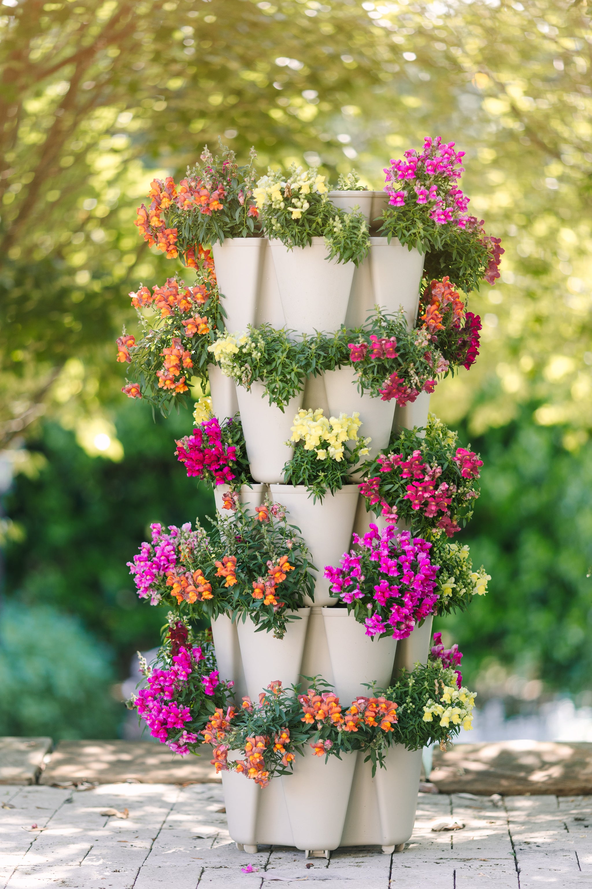 5 Tier GreenStalk Original Vertical Planter | Stunning Stone (Basic Te ...